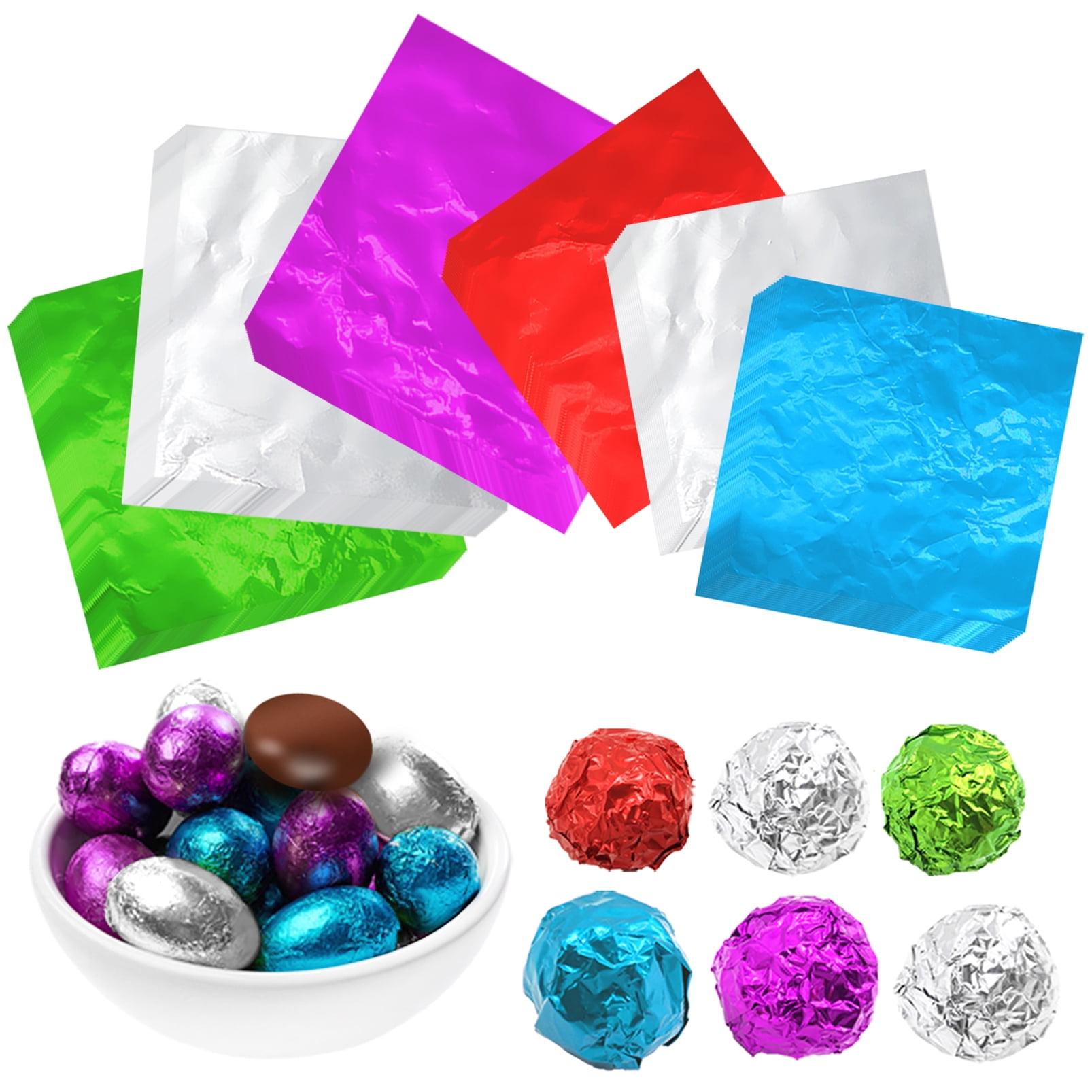 600 Sheets Multi-Color Foil Paper Wrapper Chocolate Sweets Wrapper for ...