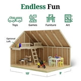 Little Cottage Co. 8x10 Cape Cod Playhouse with Floor and Loft, Outdoor ...