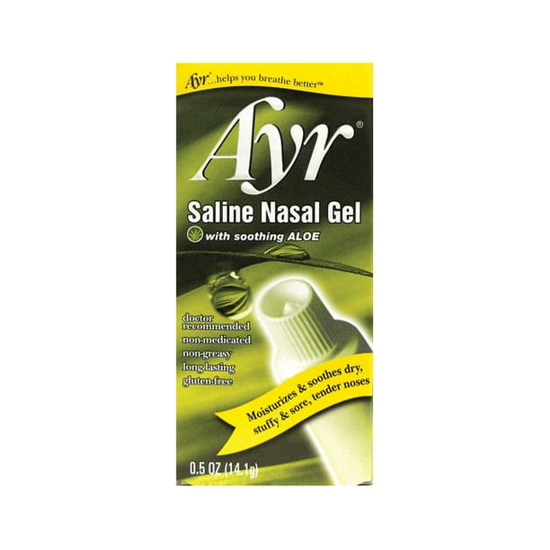 Ayr Saline Nasal Gel with Soothing Aloe, For Dry Noses, 0.5 oz ...