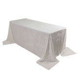 BalsaCircle 90" x 132" White Crushed Rectangular Velvet Tablecloth ...