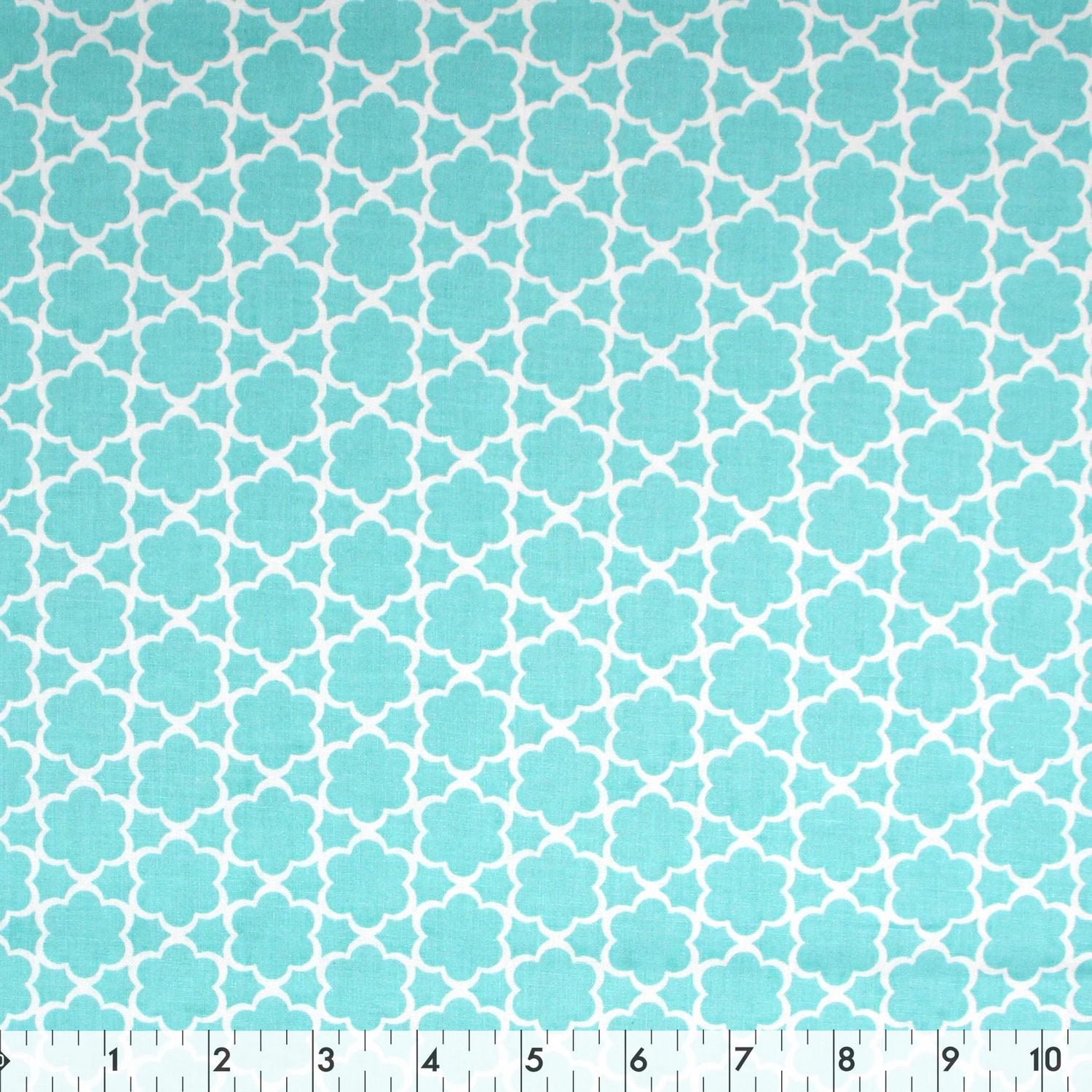 Click here for Fabric Creations Aqua Blue With White Flower Outli... prices