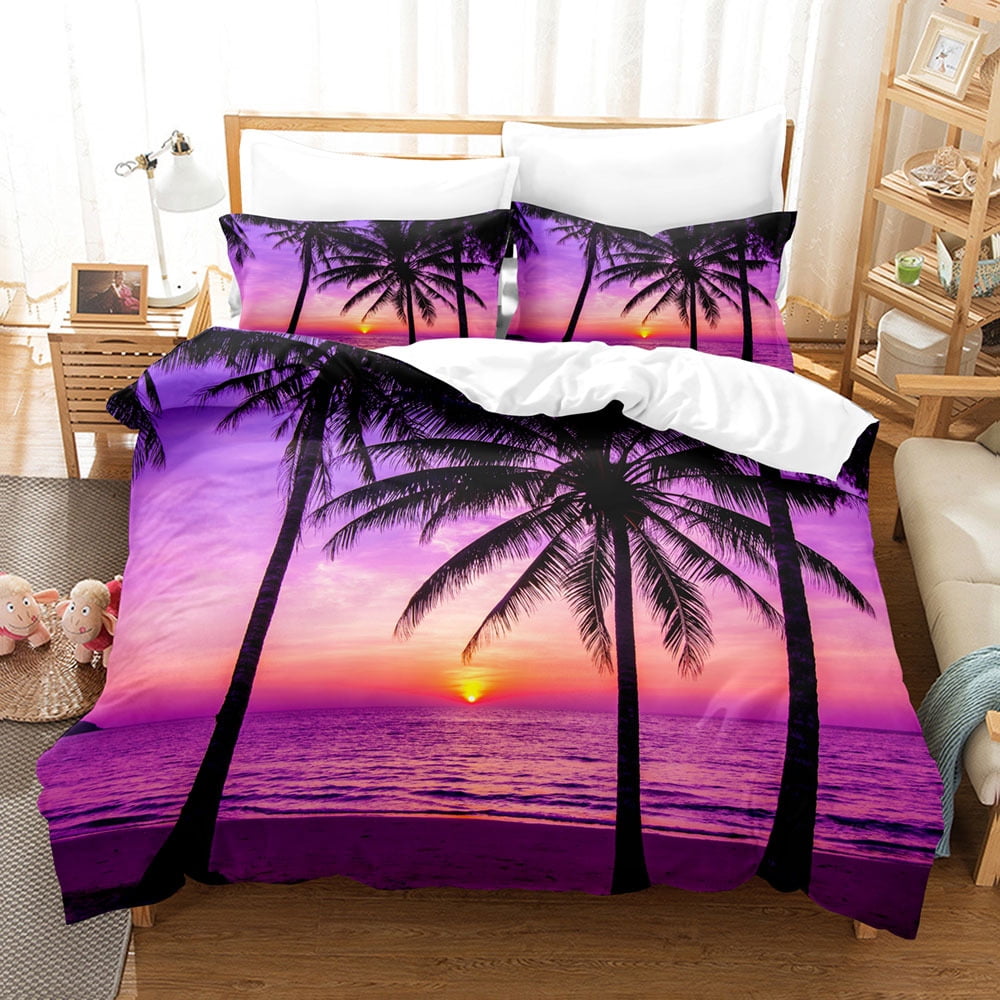 Breathable Beach Woods Scenery Bedding Bed Set Twin for Women Men Kids ...