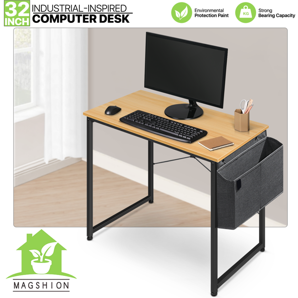 Magshion Computer Desk, Simple Style Office Laptop Table with Storage ...
