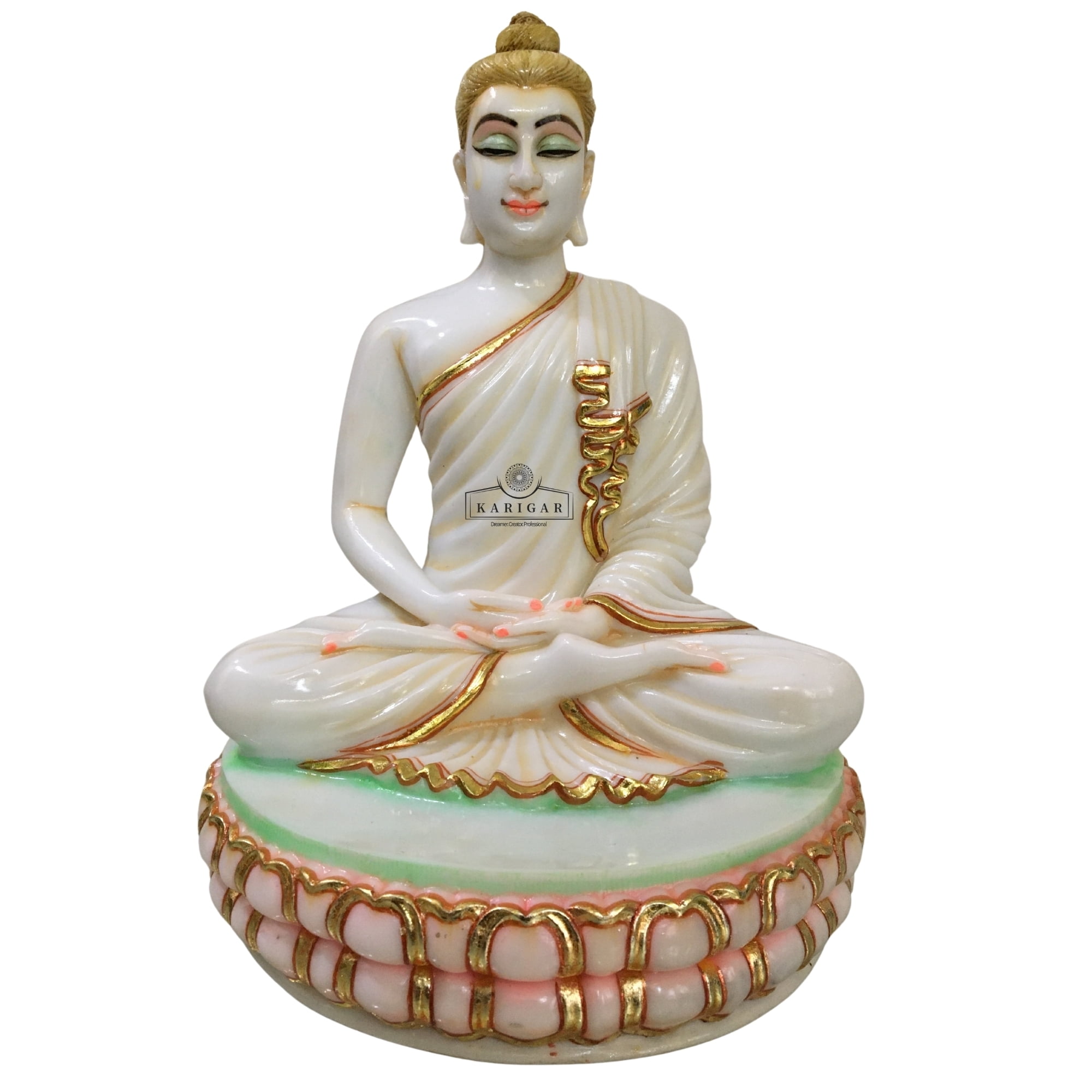 Buddha statue 12 inches Big White Marble YOGA meditating Buddha idol ...