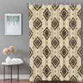Bohemian Diamond Pattern Shower Curtain Set with Hooks, Boho Tribal ...