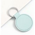 1Set CutHollow 10Pcs PU Leather Keychain with Metal Key Ring Flat Round ...