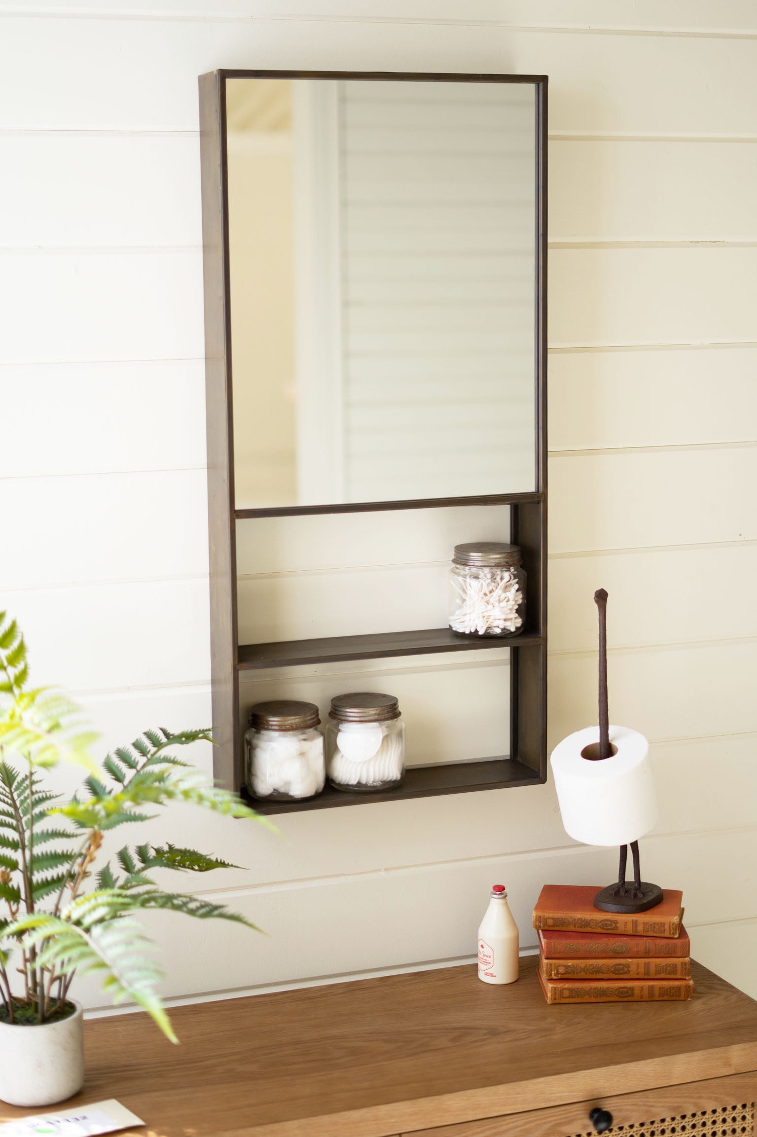 RECTANGLE WALL SHELF WITH MIRROR - Walmart.com
