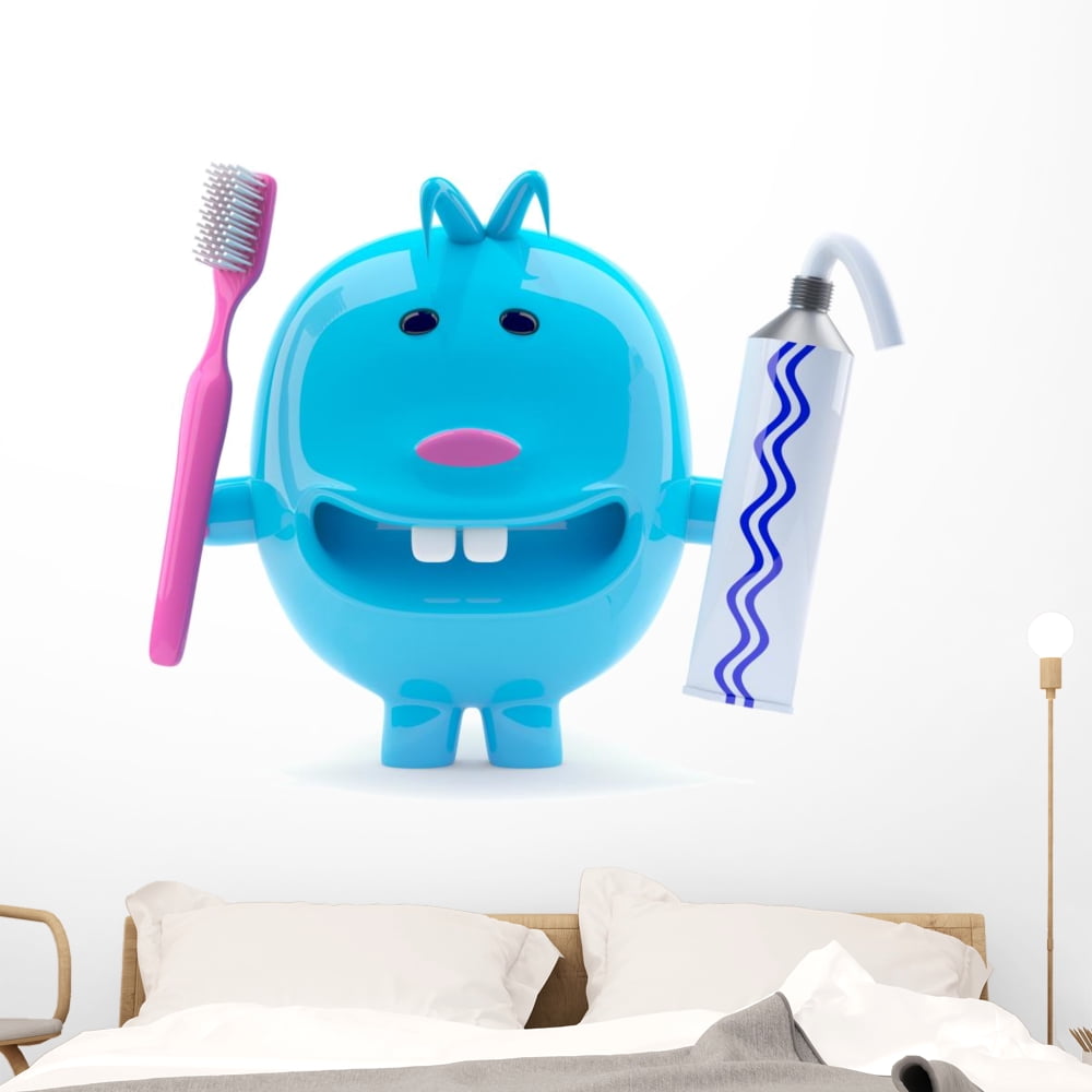 Little Blue Alien Toy Wall Decal Mural by Wallmonkeys Peel and Stick ...