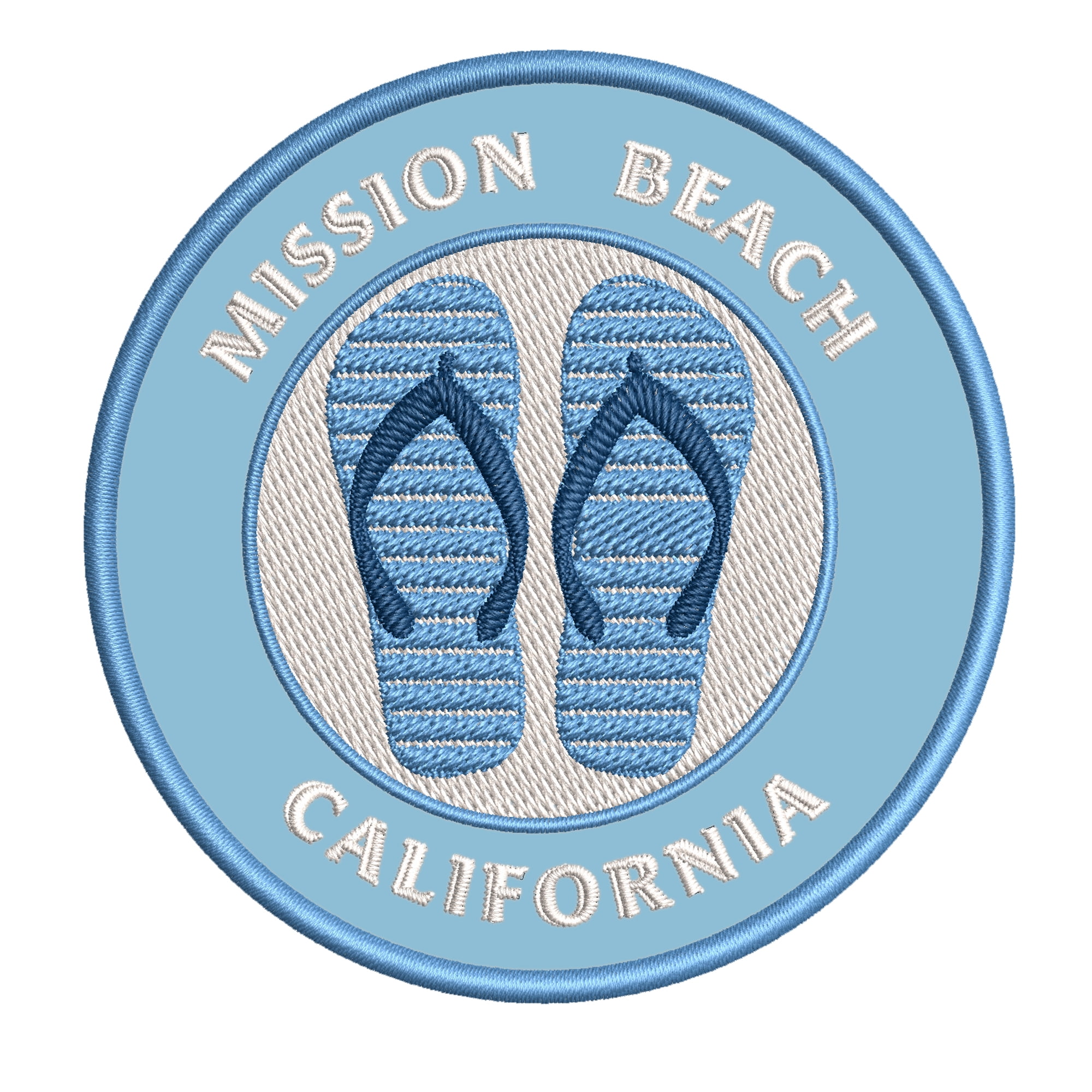 Mission Beach, California 3.5 Inch Iron Or Sew On Embroidered Fabric ...
