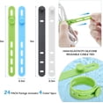 24 pieces of silicone cable ties, wire organization ties, reusable wire ...