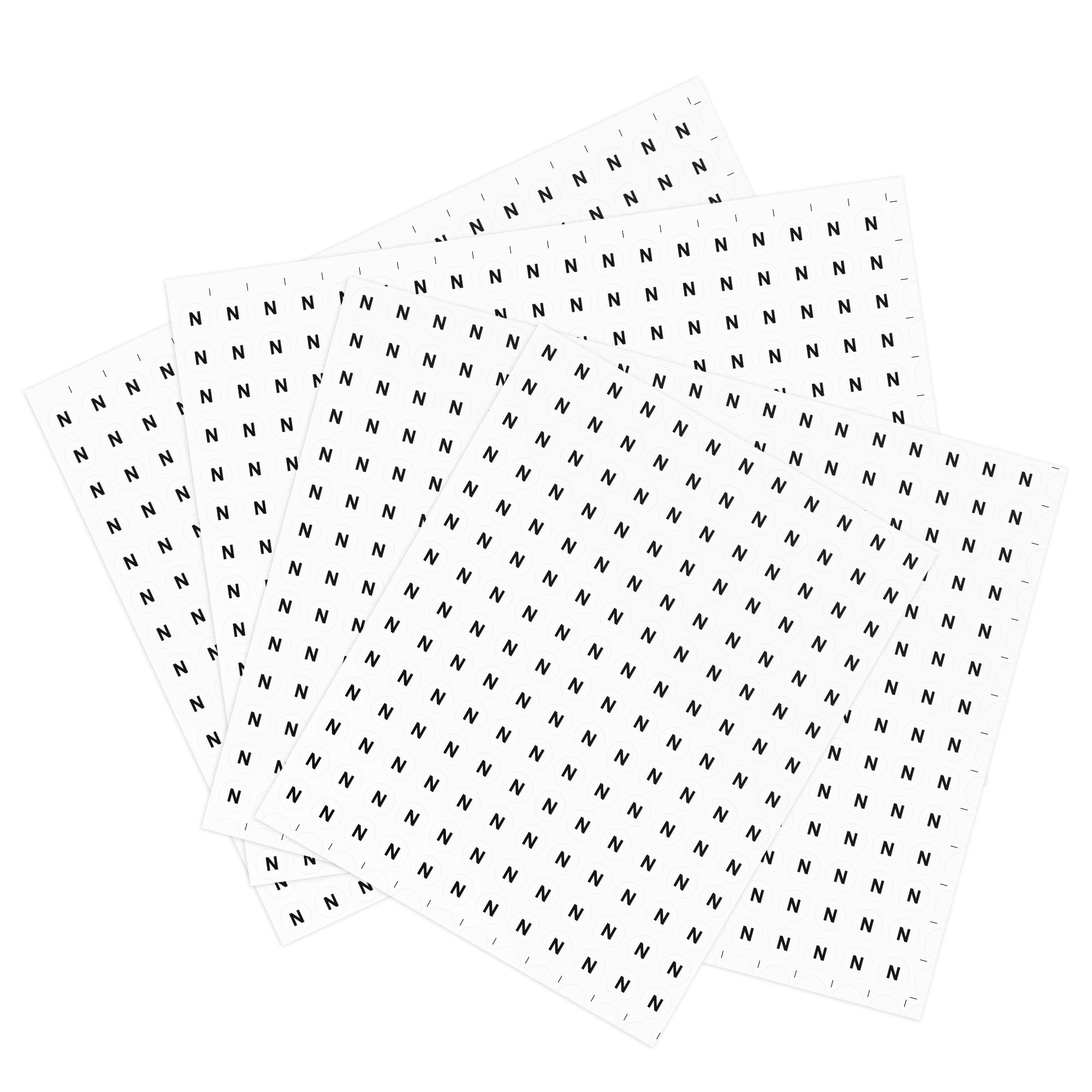 Uxcell 13mm Dia Round Letter Stickers PVC Label Letter N, White 1000 ...