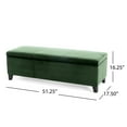 Noble House Upholstered Storage Ottoman Bench - Forest Green Velvet ...