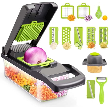 FanShow 10-in-1, 8 Blade Vegetable Slicer, Onion Mincer Chopper ...