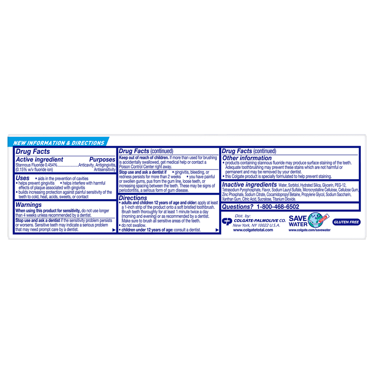 Colgate Total Toothpaste Ingredients