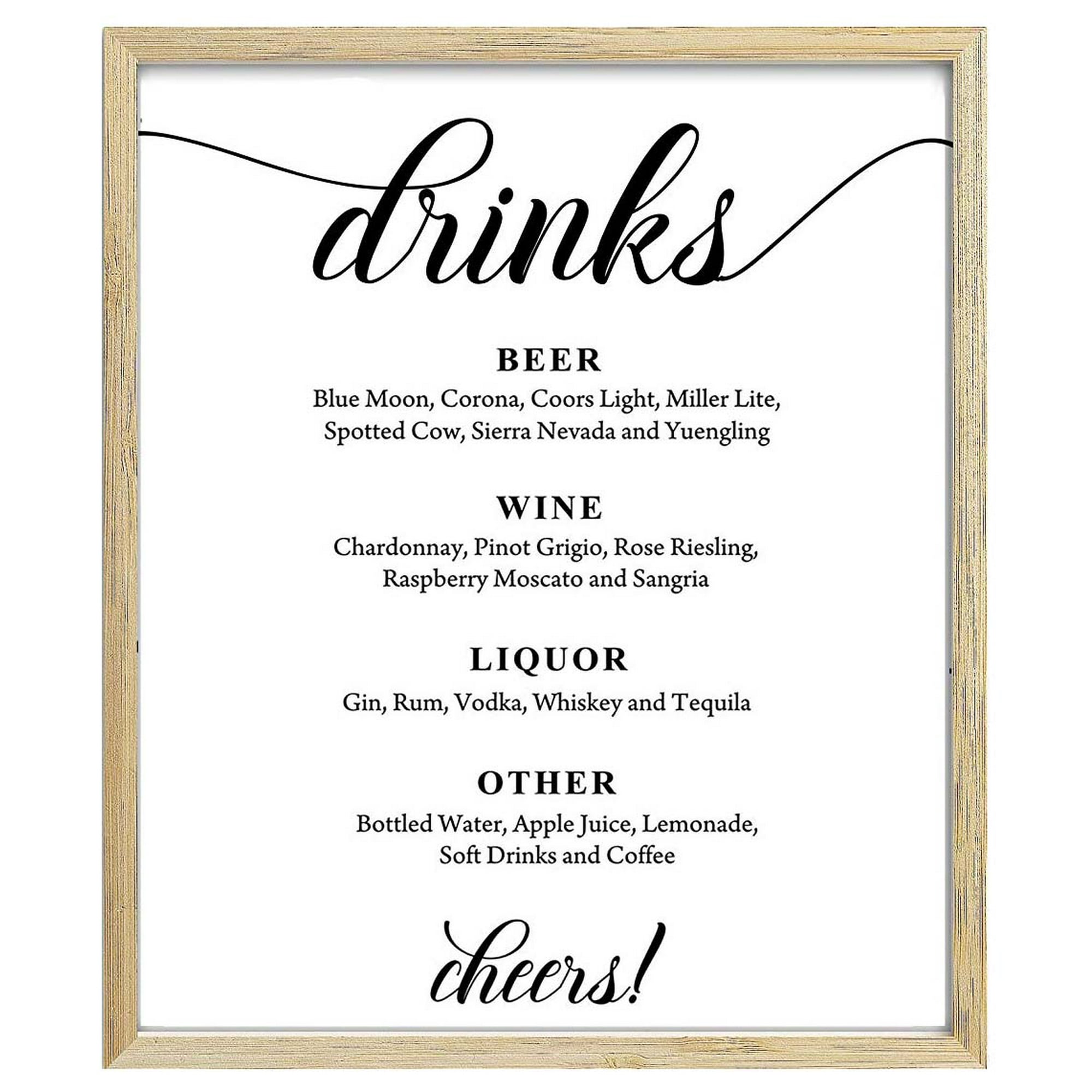 Bar Drinks List