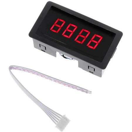 Digital Counter DC LED 4 Digit 0-9999 Up/Down Plus/Minus Panel Counter Meter with Cable Red ...
