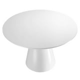 47 Inch Dining Table, White, Wood, Round, Kitchen Cafe Bistro ...