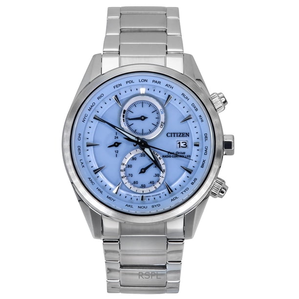 Citizen Eco-Drive Chronograph Radio Controlled Stainless Steel Ice Blue ...
