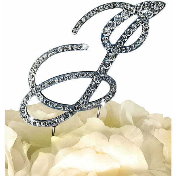 Unik Occasions Victorian Rhinestone Wedding Cake Topper, Silver ...