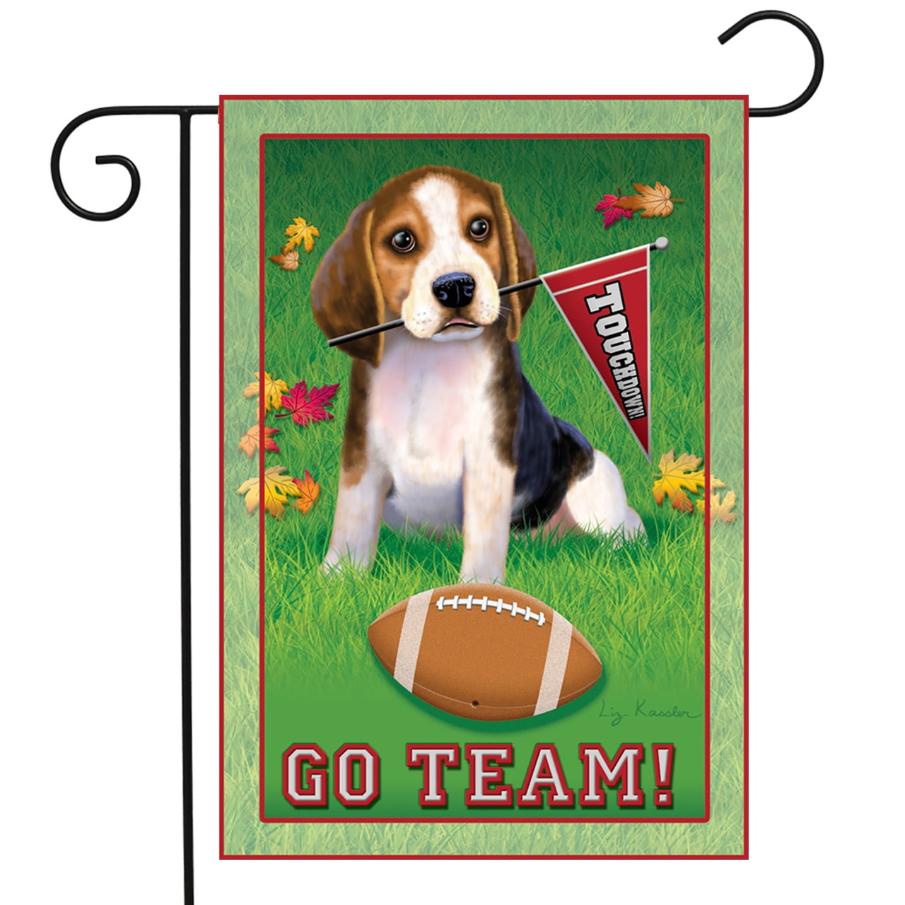 Go Team Beagle Garden Flag Dog Football Touchdown Decorative Banner 12 ...