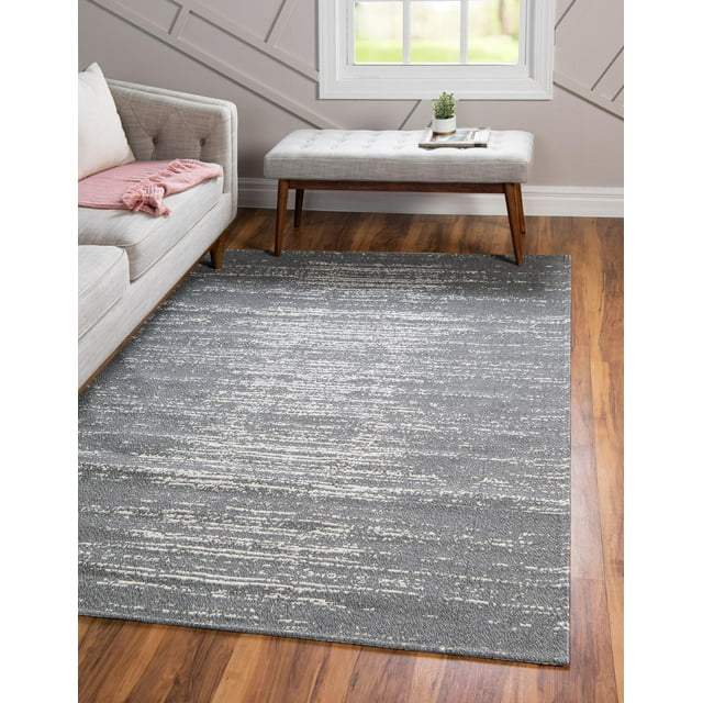 Rugs.com Georgia Collection Rug – 6' x 9' Dark Gray Flatweave Rug ...