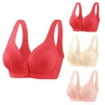 Jalioing Womens Seamless Everyday Bra Front Closure Full Coverage Bras Wireless Breathable Push