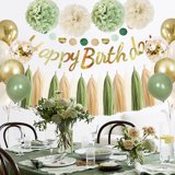 Upgraded Sage Green Birthday Party Decorations for Girls Women with ...