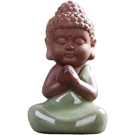 KCSD Ceramic Tiny Cute Baby Buddha Statue Monk Figurine Cute Buddha ...
