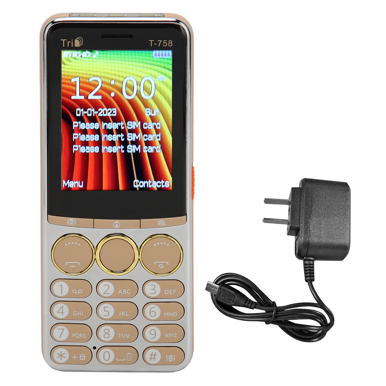 Teléfono celular desbloqueado GSM T 758 con pantalla de 2,8 pulgadas ...