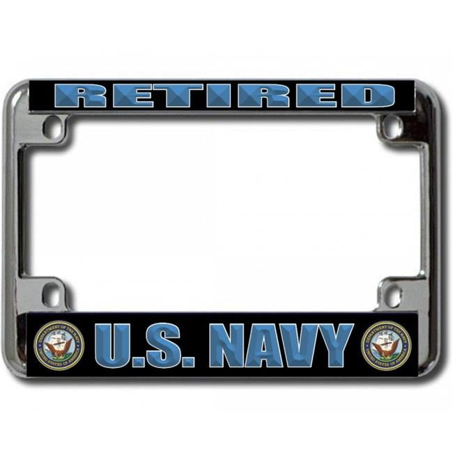 212 Main LPO4381 4 x 7 in. U.S. Navy Retired Chrome Motorcycle License ...