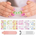 Aliver 144-Piece Fake Press-On Nails for Kids, Cute Nail Art Decoration ...