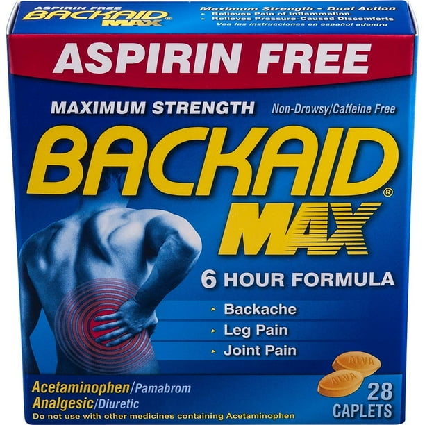 Backaid Maximum Strength Backache Pain Relief, Non Drowsy - 28 Pills, 2 ...