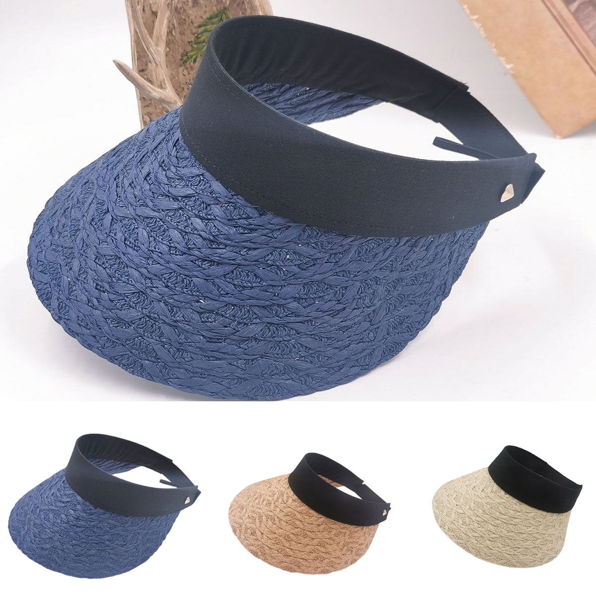Travelwant Sun Visor Hats For Women Wide Brim Straw Visors Womens