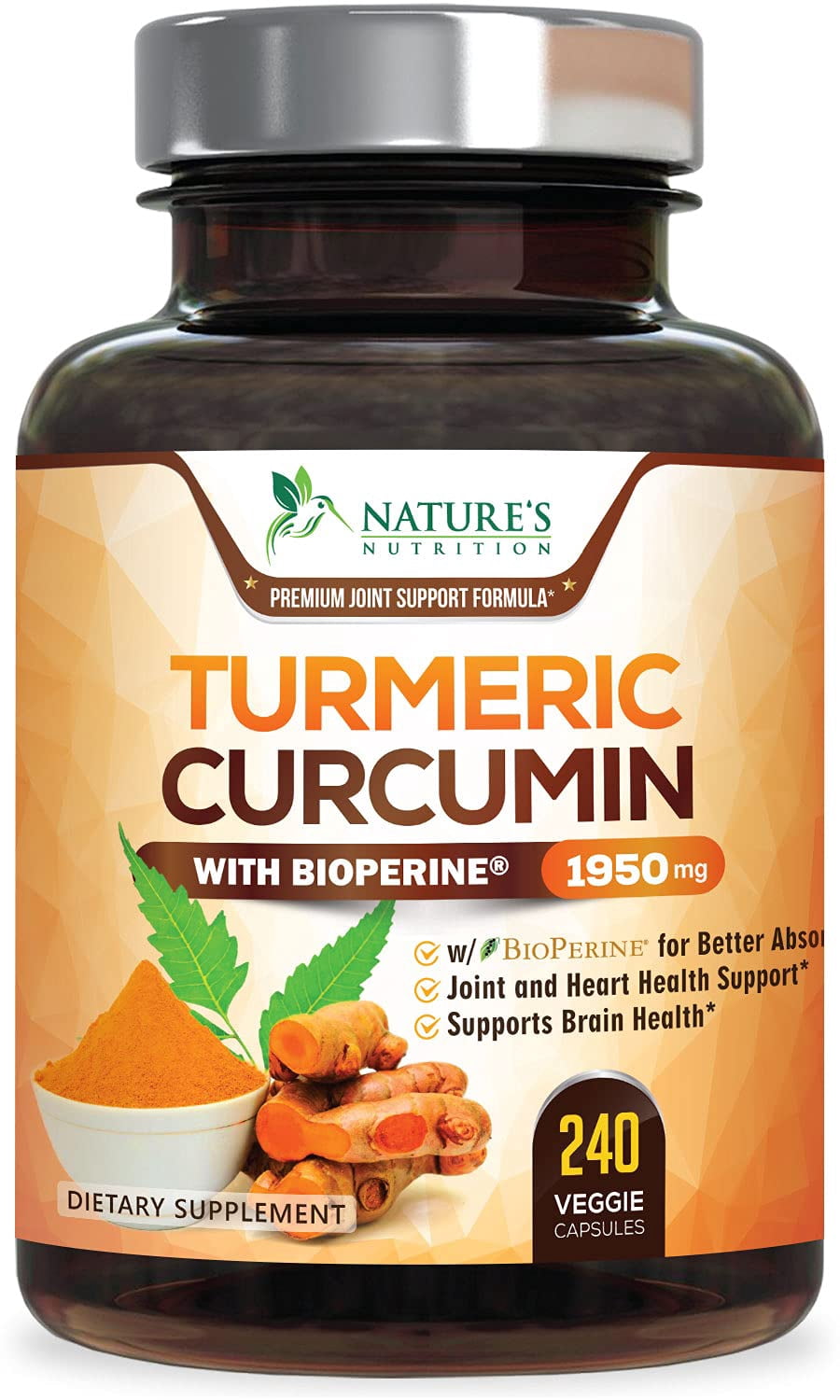 Nature's Nutrition Turmeric Curcumin Max Potency 95% Curcuminoids ...