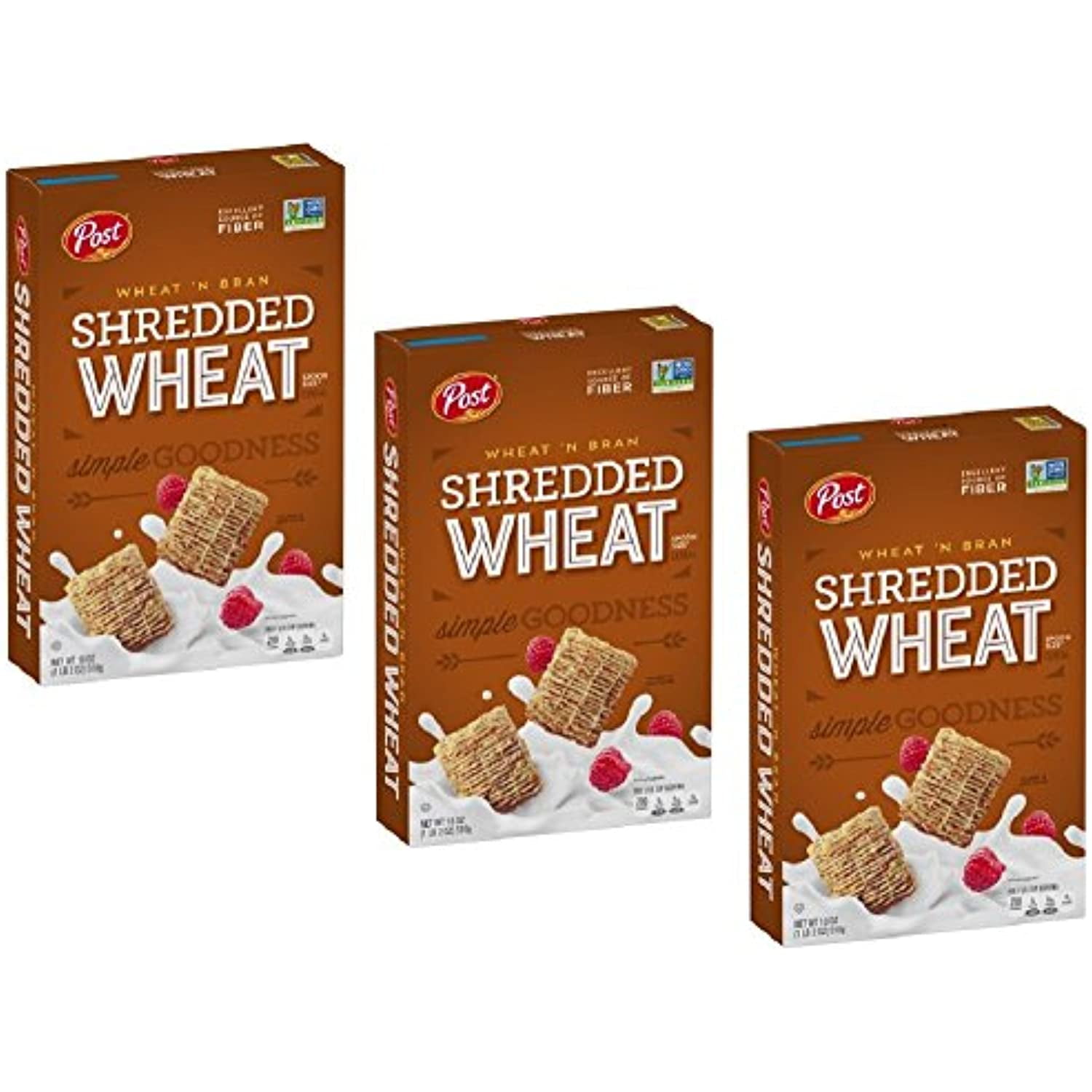 Pack Of 3 - Post Shredded Wheat Spoon Size Wheatn Bran Cereal 18 Oz ...