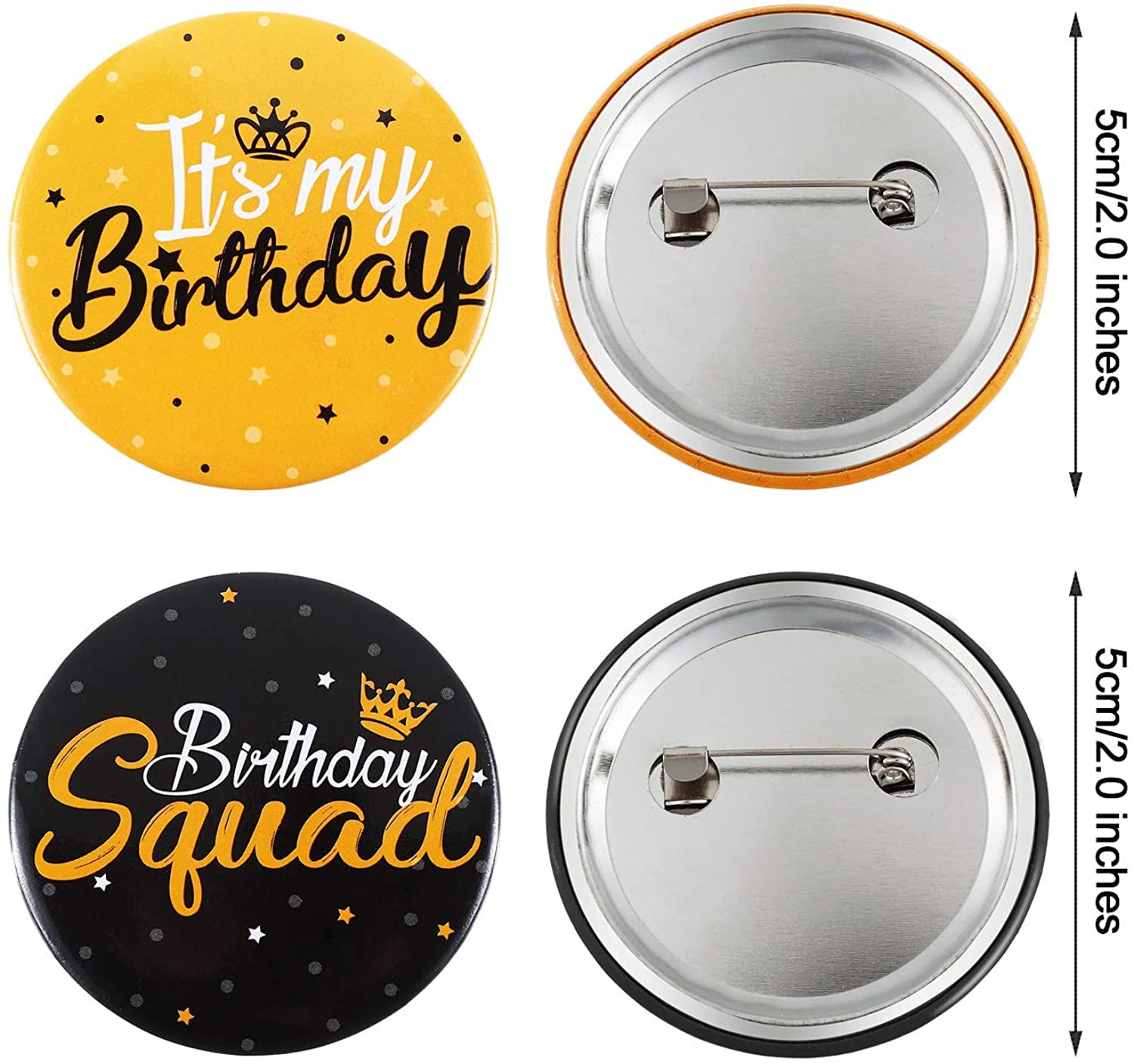 26 Pieces Birthday Girl Button Pins Birthday Squad Pinback Buttons for ...