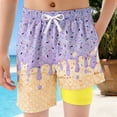 CAIVO Boys Swim Trunks With Ice Cream Print Swim Shorts For Kids ...
