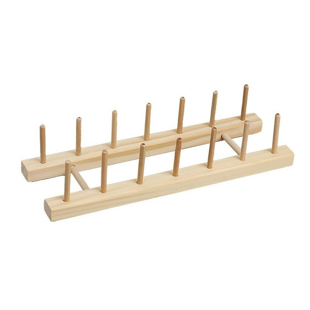 Sewing Thread Holder Embroidery Wooden Shelf Hair Braiding Beads Cone ...