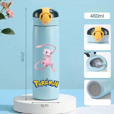 Pokemon 460ML Pikachu Portable Kids Thermos Mug with Straw Stainless ...