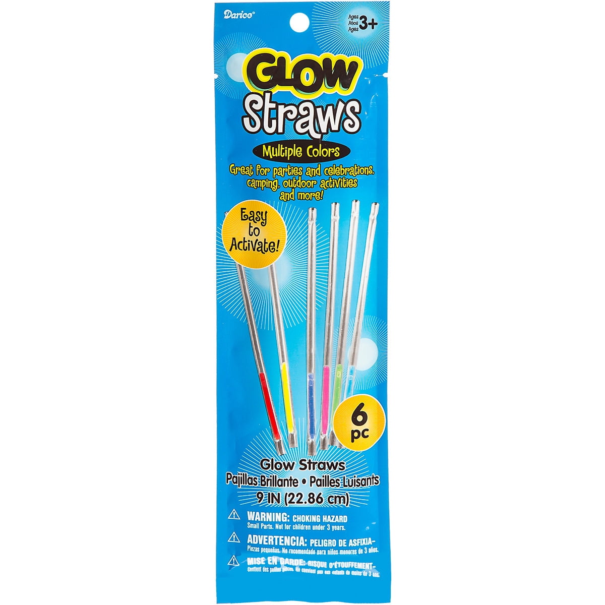 Glow Stick Straws, 6-Pack, Assorted Neon Colors - Walmart.com
