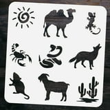 Desert Animals Stencil 11.8x11.8 inch Lizard Snake Cactus Drawing ...