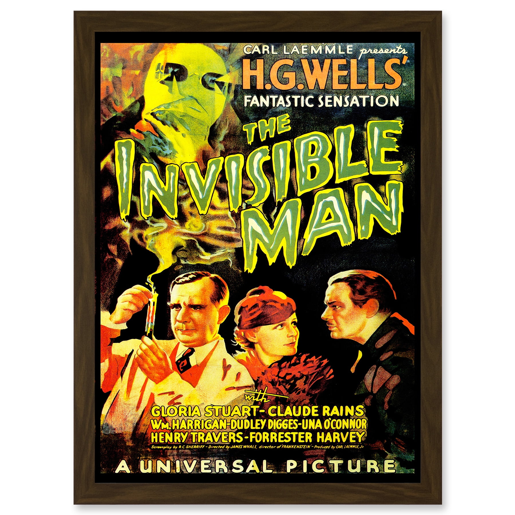 Movie Film Invisible Man HG Wells Classic Horror Artwork Framed Wall ...