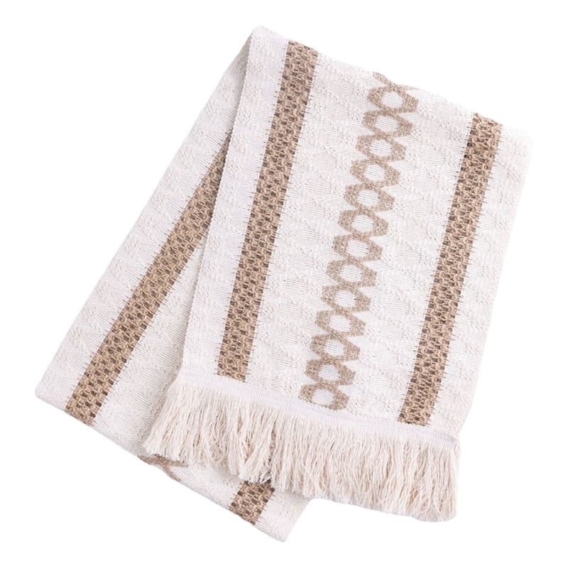 Splicing Macrame Table Runner Farmhouse Style Rustic Tassels Crochet ...