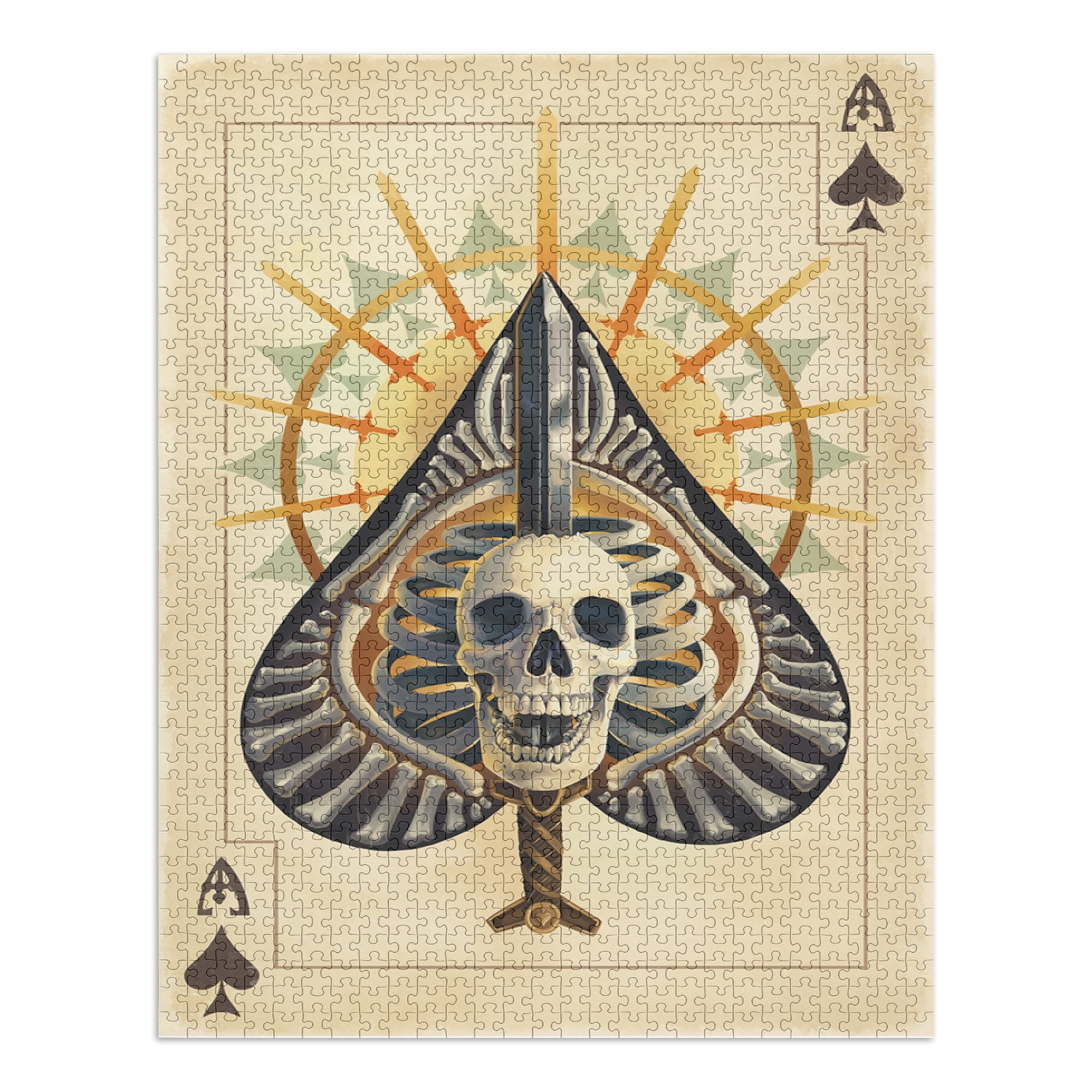 Ace of Spades, Playing Card (1000 Piece Puzzle, Size 19x27, Challenging ...