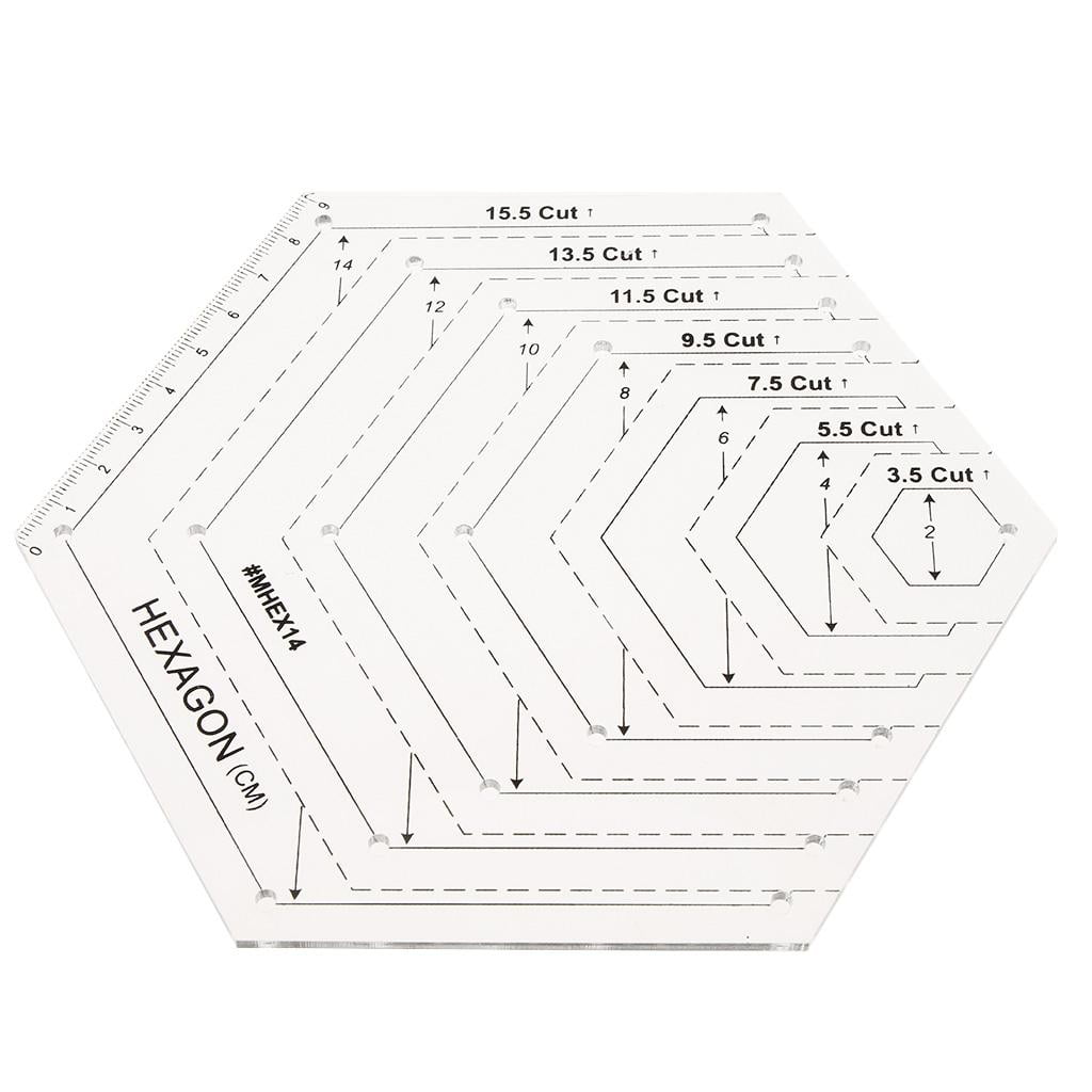 15. Hexagon Shape Quilting Ruler Rotary Cutting Template For DIY Craft ...