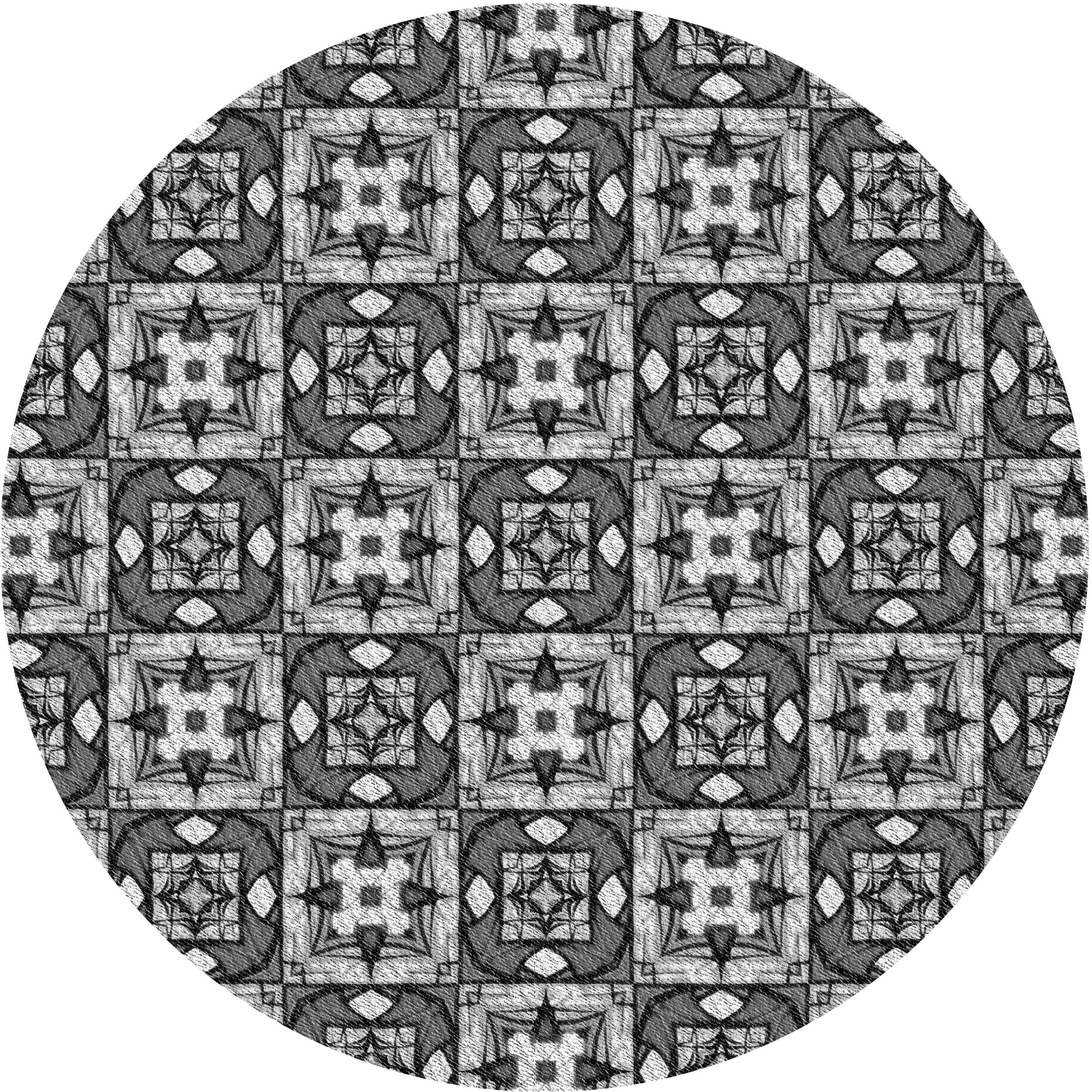 Ahgly Company Indoor Round Patterned Gray Cloud Gray Area Rugs, 6 ...