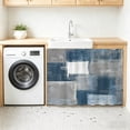 Abstract Art Cabinet Curtains 11" W x 13" L Navy Grey Smear Texture ...
