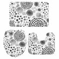 Abstract Circles Bathroom Rugs Set Modern Minimalist Gray Black Cobalt ...