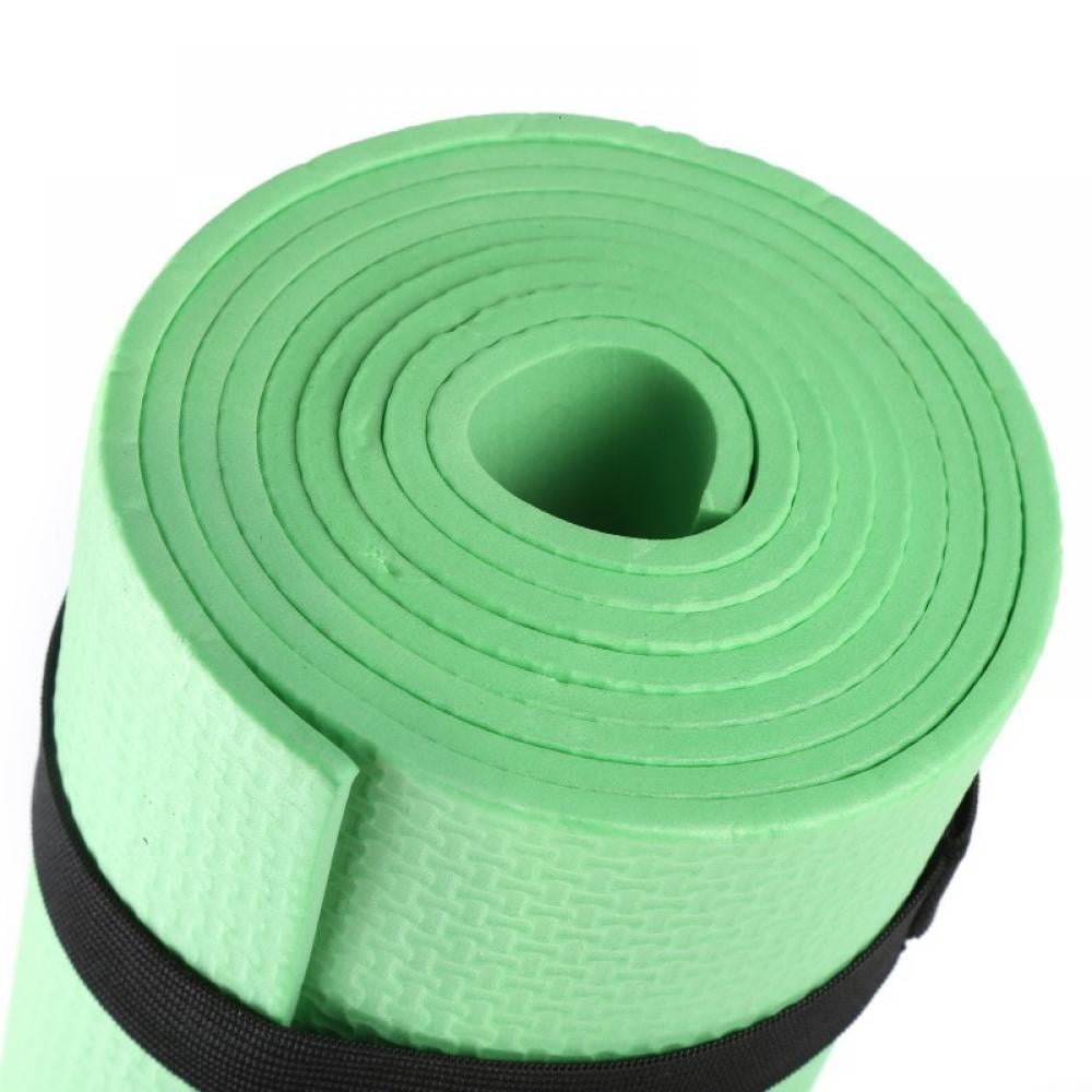 Eco-Friendly Extra Thick Workout Mat with Strap, Large TPE Exercise ...