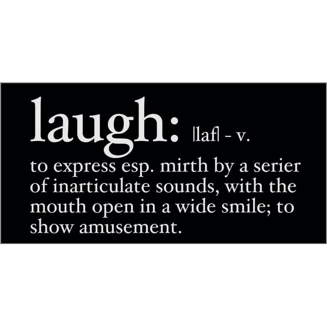 Laugh Definition Vinyl Decal - Medium - White - Walmart.com